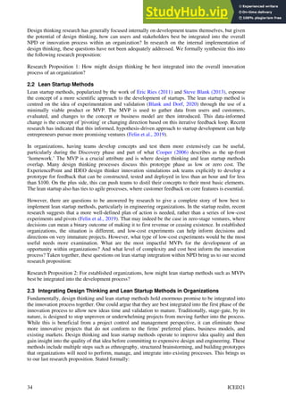 A Conceptual Model For Integrating Design Thinking And Lean Startup Methods Into The Innovation ...