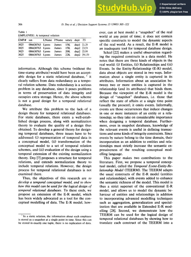 A Conceptual Model For The Logical Design Of Temporal Databases | PDF