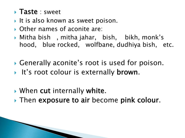 Aconite poisoning by Mr. Sunil Ahirwar (Forensic Expert) | PPTX