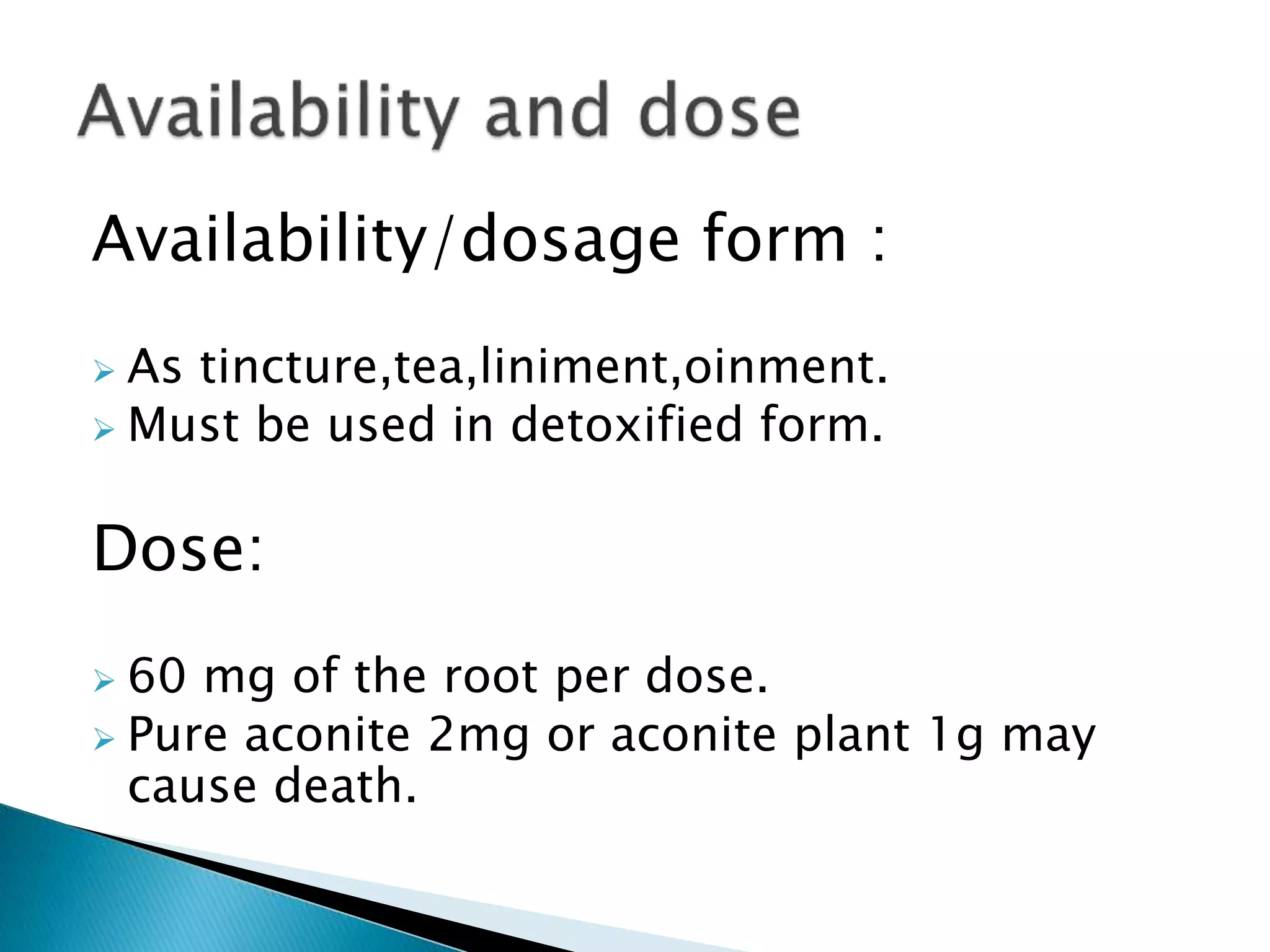 Aconite (Aconitum napellus) | PPTX