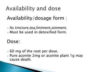 Aconite (Aconitum napellus) | PPTX