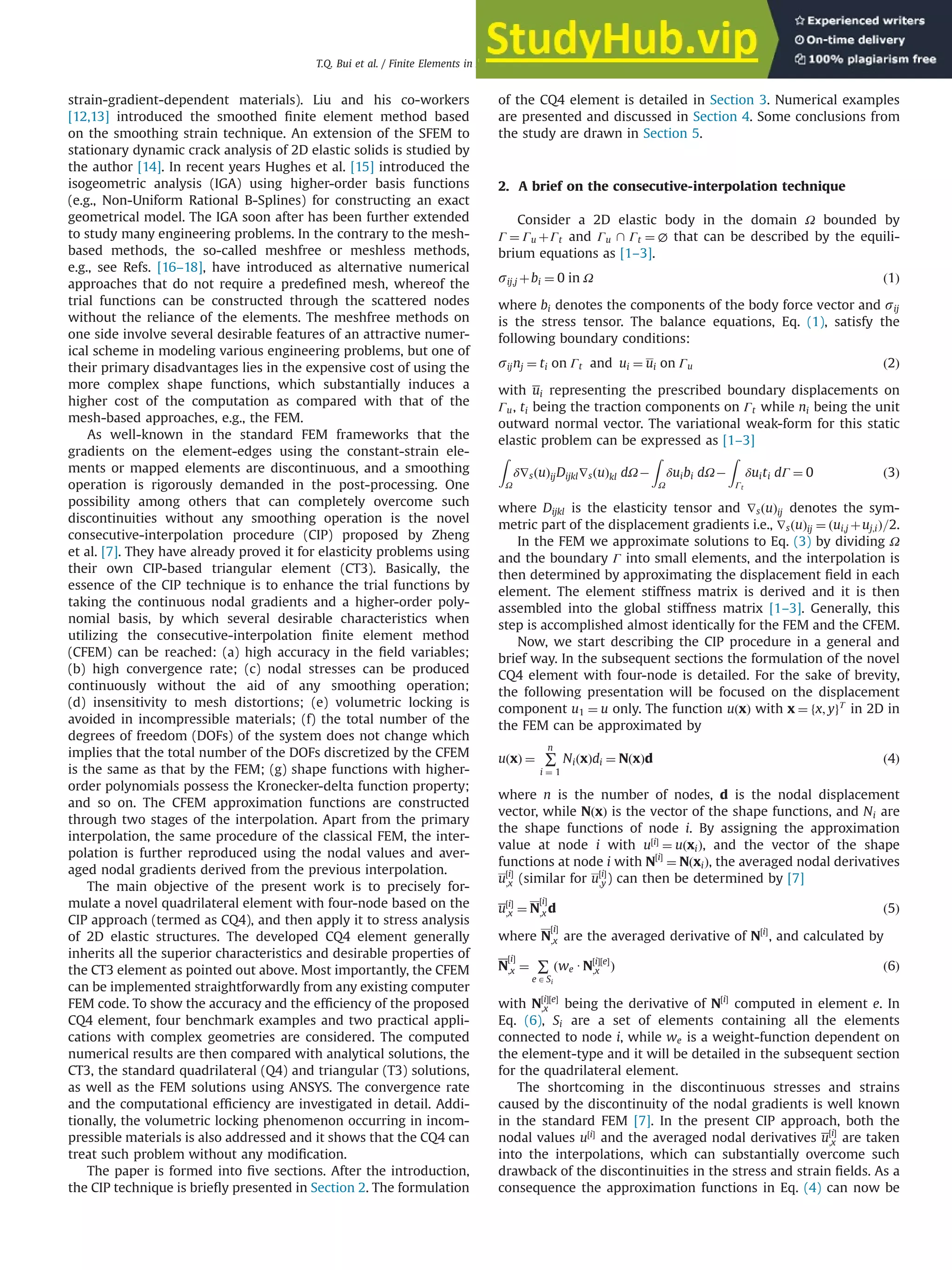 A Consecutive-Interpolation Quadrilateral Element (CQ4) Formulation And Applications | PDF