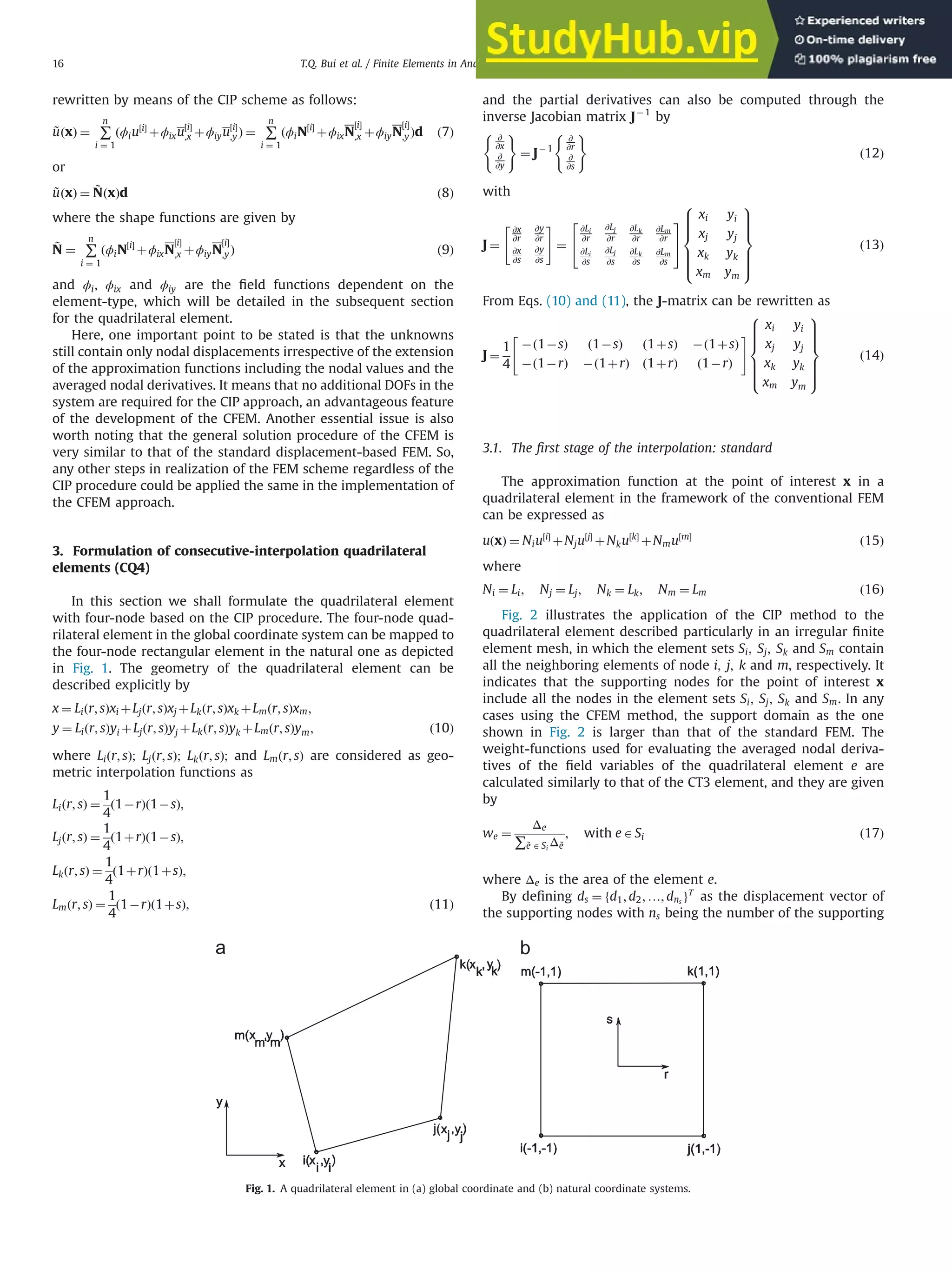 A Consecutive-Interpolation Quadrilateral Element (CQ4) Formulation And Applications | PDF