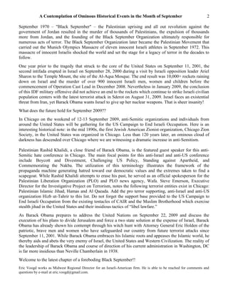 A Contemplation Of Ominous Historical Events In The Month Of September ...