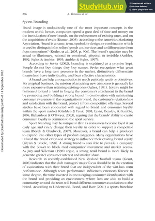 A Contemporary Marketing Communications Framework For Football Clubs | PDF