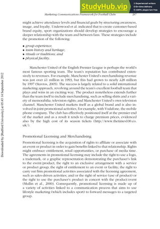 A Contemporary Marketing Communications Framework For Football Clubs | PDF