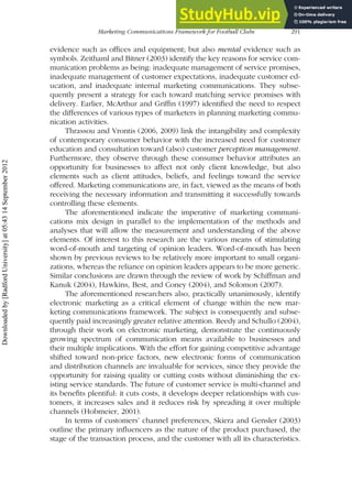 A Contemporary Marketing Communications Framework For Football Clubs | PDF