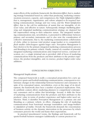 A Contemporary Marketing Communications Framework For Football Clubs ...