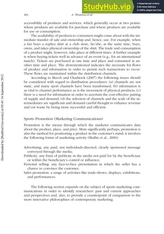 A Contemporary Marketing Communications Framework For Football Clubs | PDF
