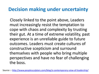 A CONTEMPORARY VIEW OF LEADERSHIP | peoplesculptors.com