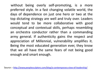 A CONTEMPORARY VIEW OF LEADERSHIP | peoplesculptors.com