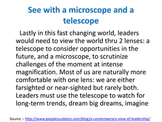 A CONTEMPORARY VIEW OF LEADERSHIP | peoplesculptors.com