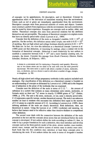 A Content Analysis Of The Presentation Of The Mole Concept In Chemistry ...