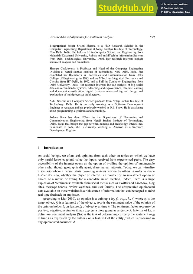 A Context Based Algorithm For Sentiment Analysis Pdf 0382