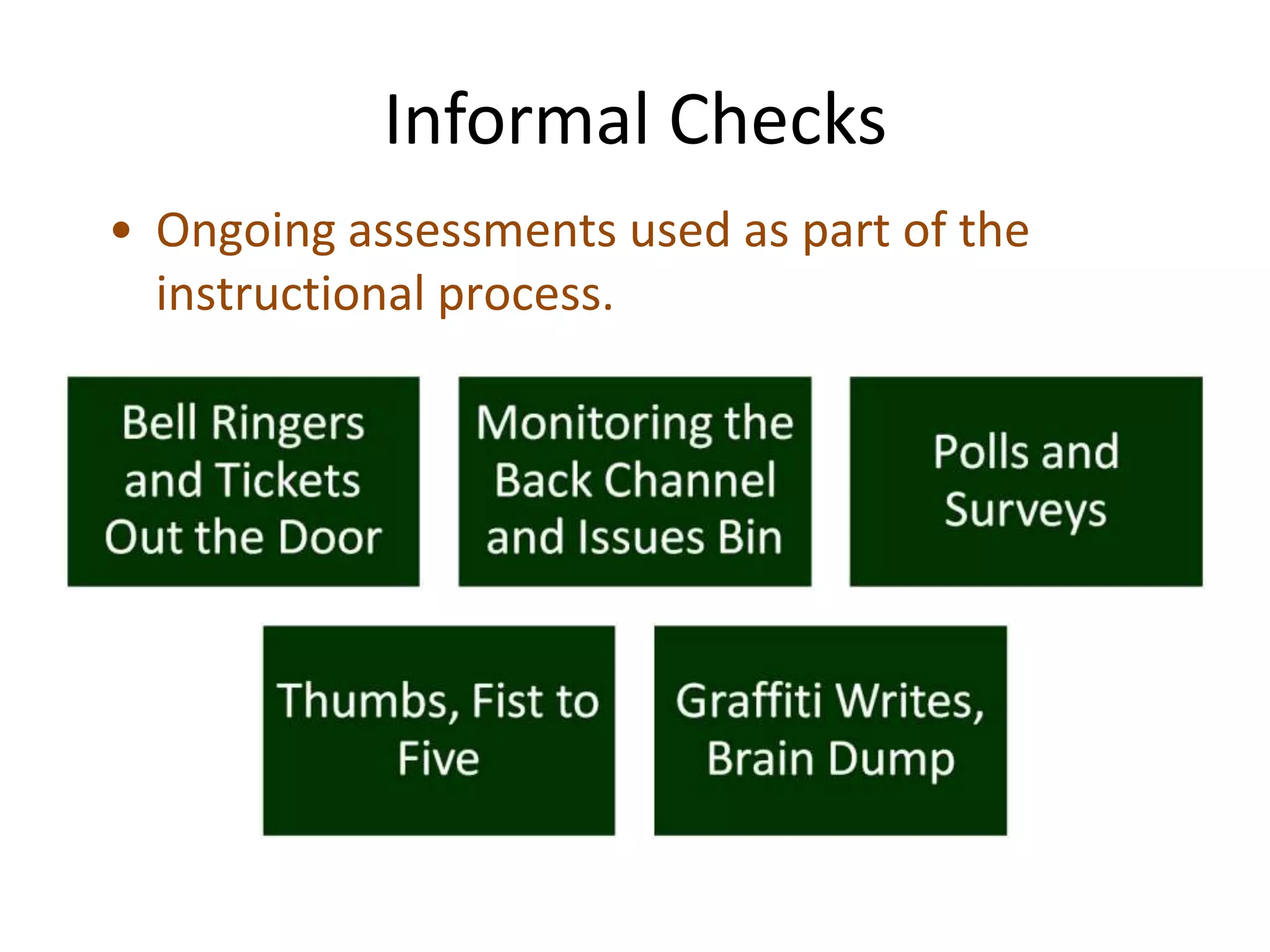 A Continuum of Assessments | PPTX