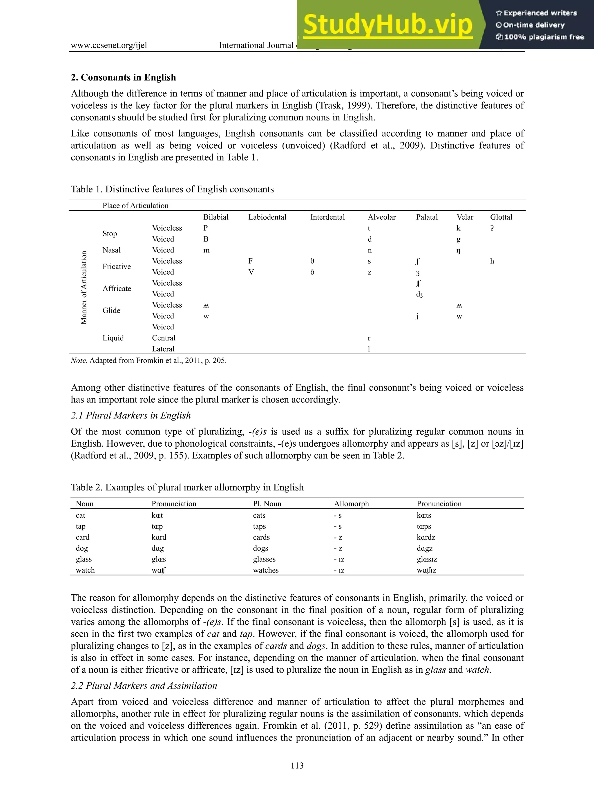 A Contrastive Analysis Of English And Turkish Plural Markers | PDF