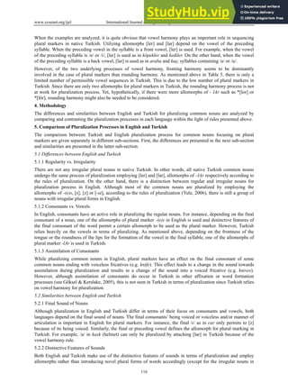 A Contrastive Analysis Of English And Turkish Plural Markers | PDF