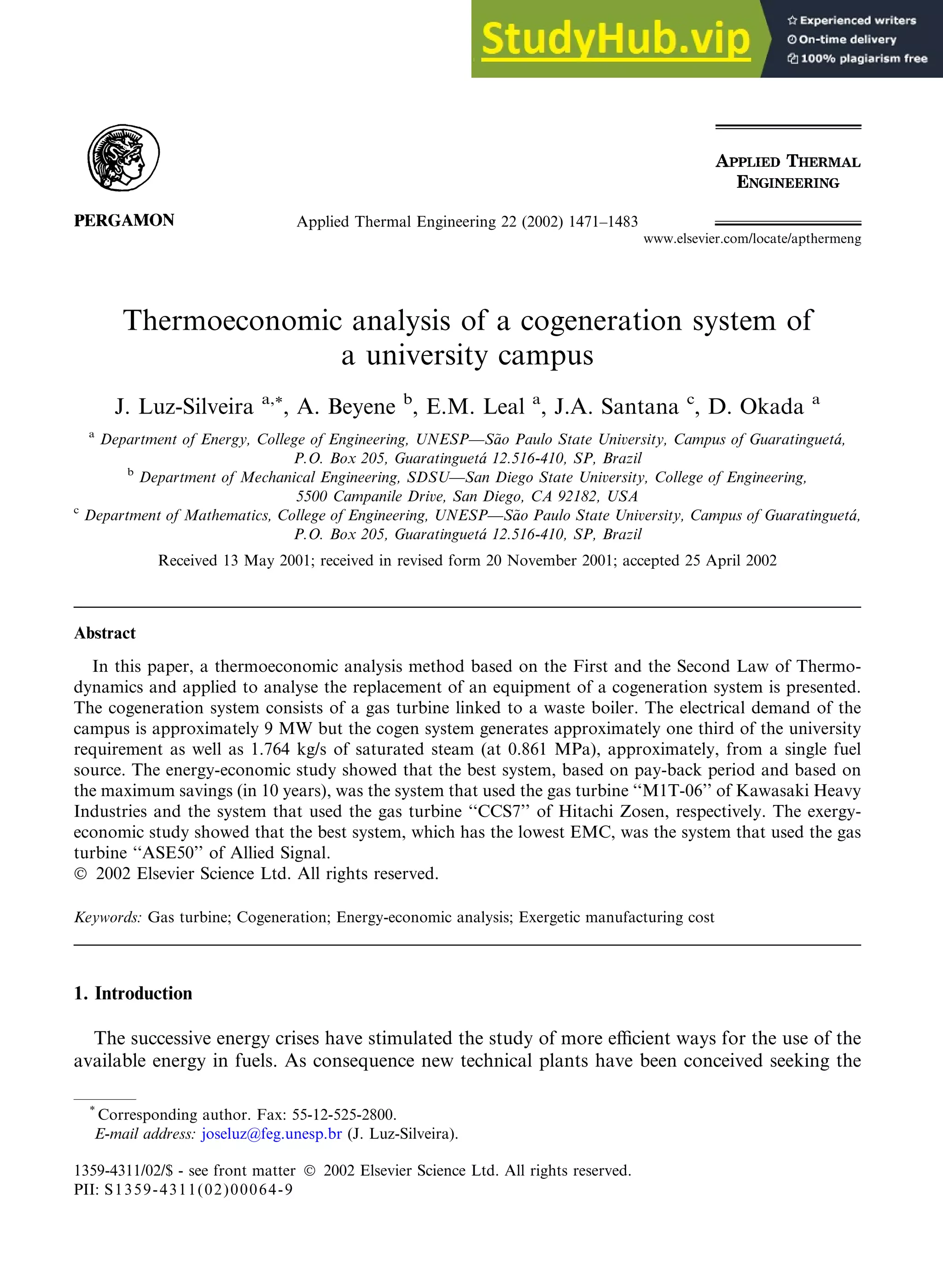 A Contribution For Thermoeconomic Modelling A Methodology Proposal | PDF