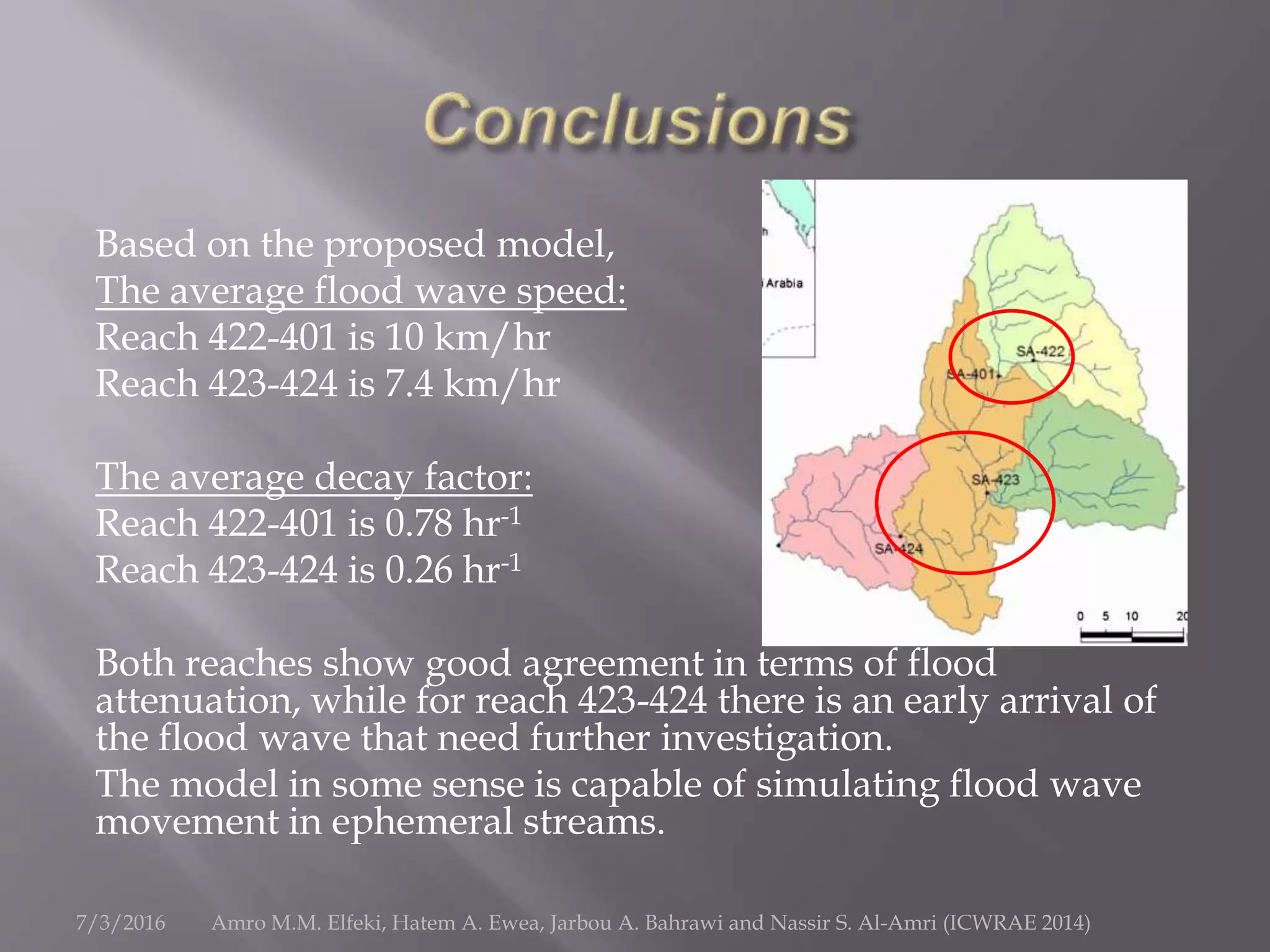 A convection decay model for simulating the transmission of flood waves ...