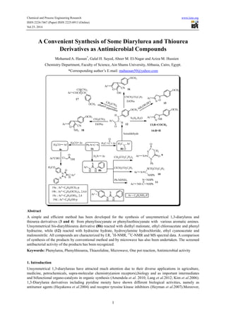 A convenient synthesis of some diarylurea and thiourea derivatives as antimicrobial compounds | PDF