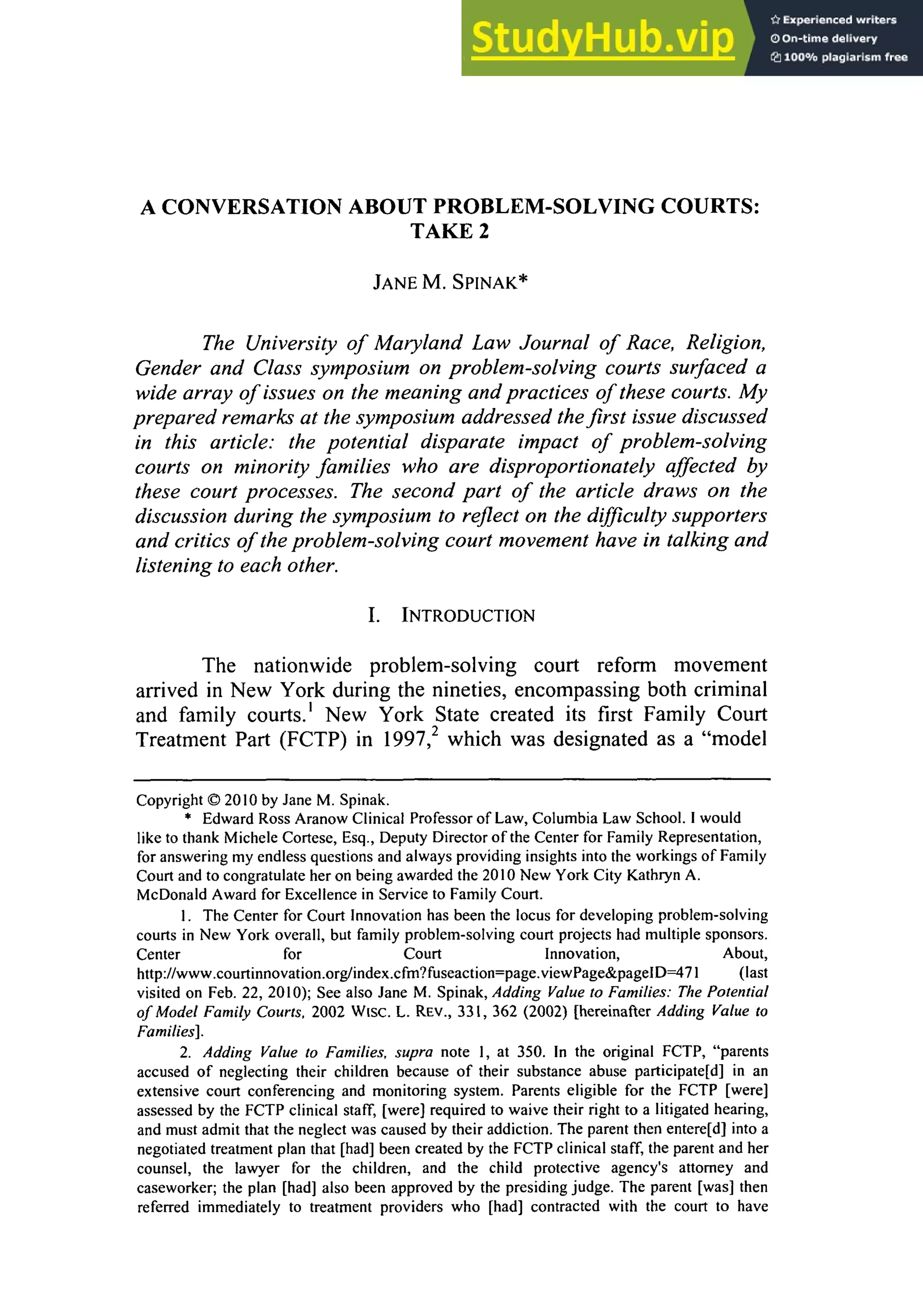 A Conversation About Problem-Solving Courts Take 2 | PDF