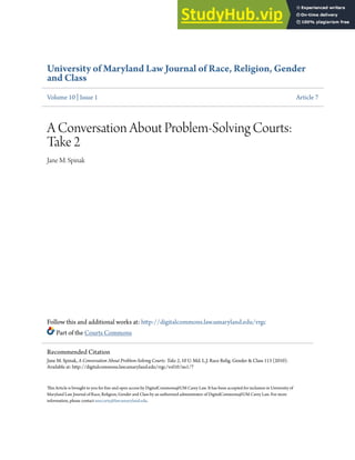 A Conversation About Problem-Solving Courts Take 2 | PDF