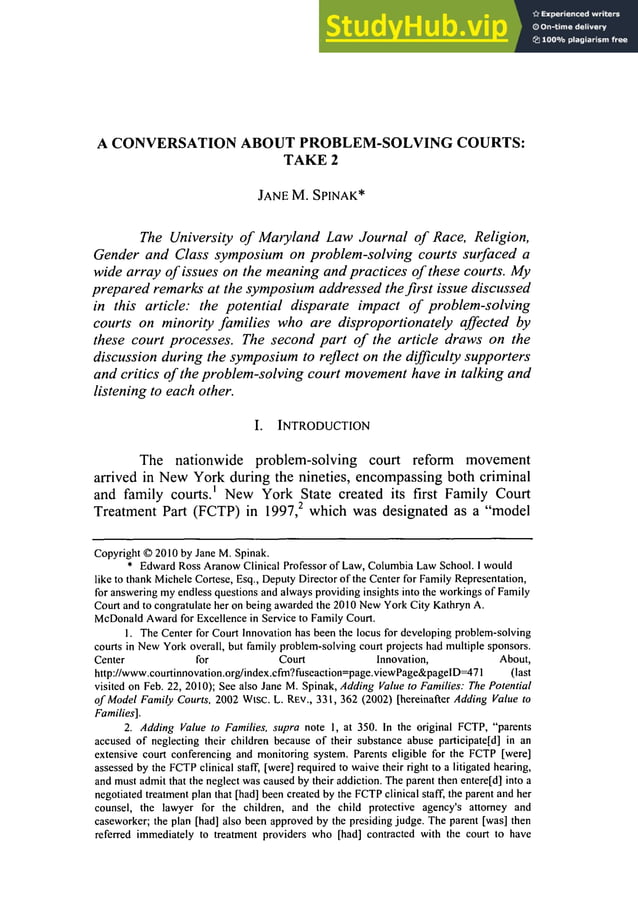 A Conversation About Problem-Solving Courts Take 2 | PDF