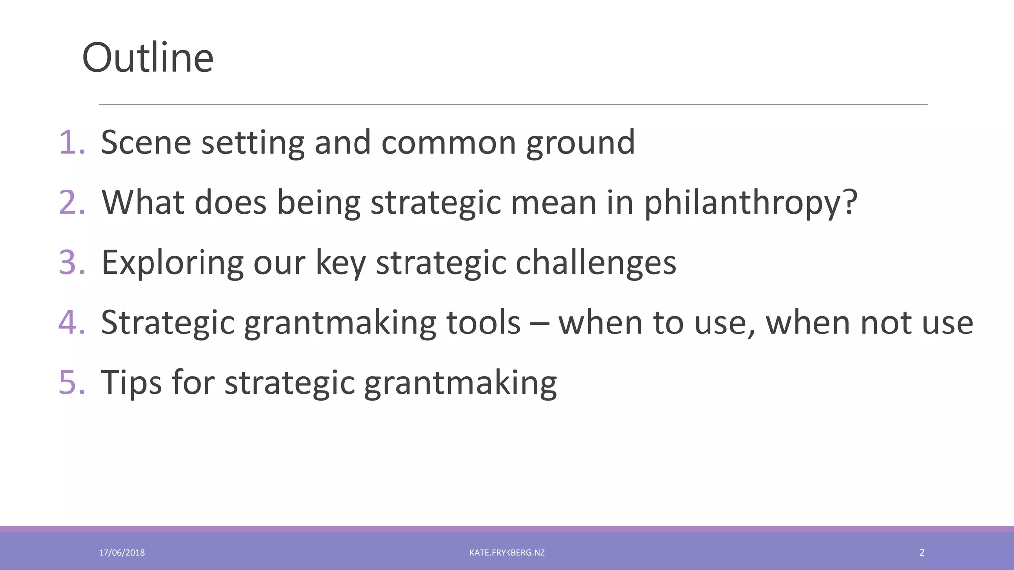 A conversation about strategic grantmaking | PPT