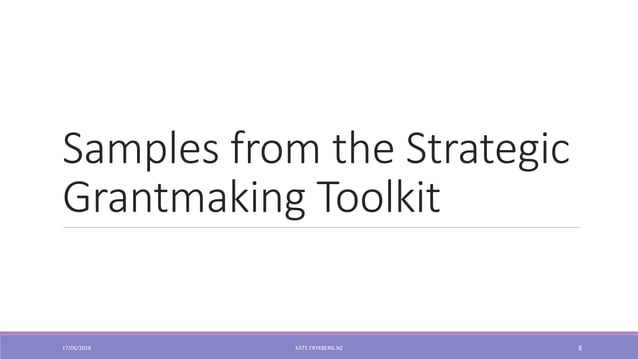 A conversation about strategic grantmaking | PPT