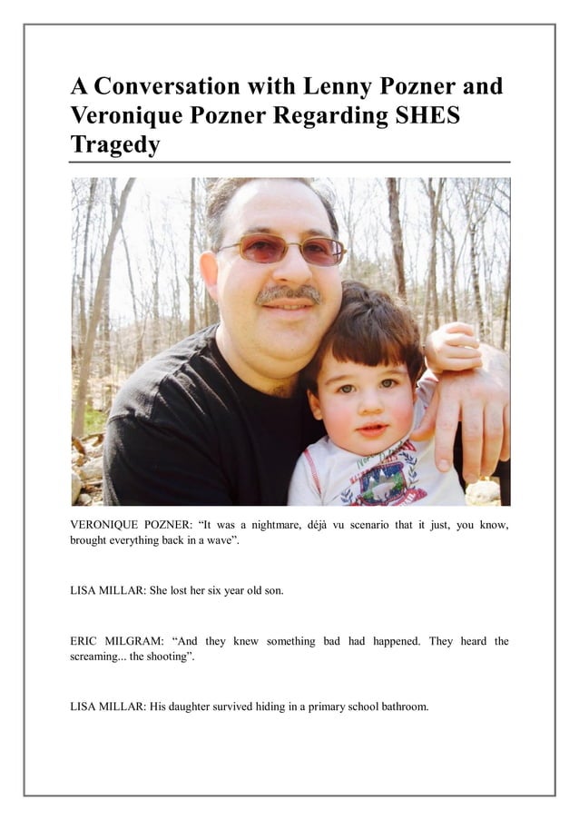 A Conversation with Lenny Pozner and Veronique Pozner Regarding SHES ...