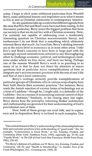 A Conversation With Wendell Berry (2000) | PDF
