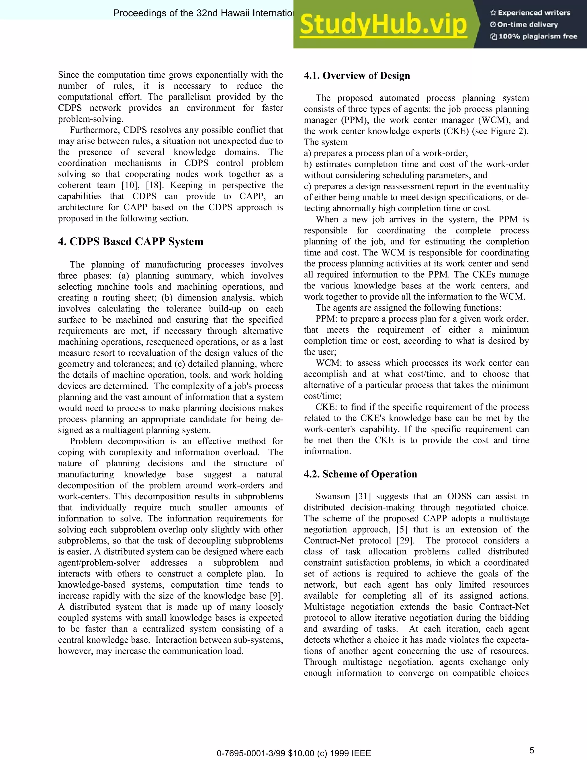 A Cooperative Problem Solving Framework For Computer-Aided Process Planning | PDF