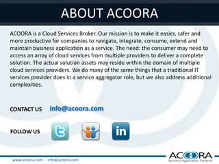 ACOORA RTC Roadmap To Cloud | PPTX
