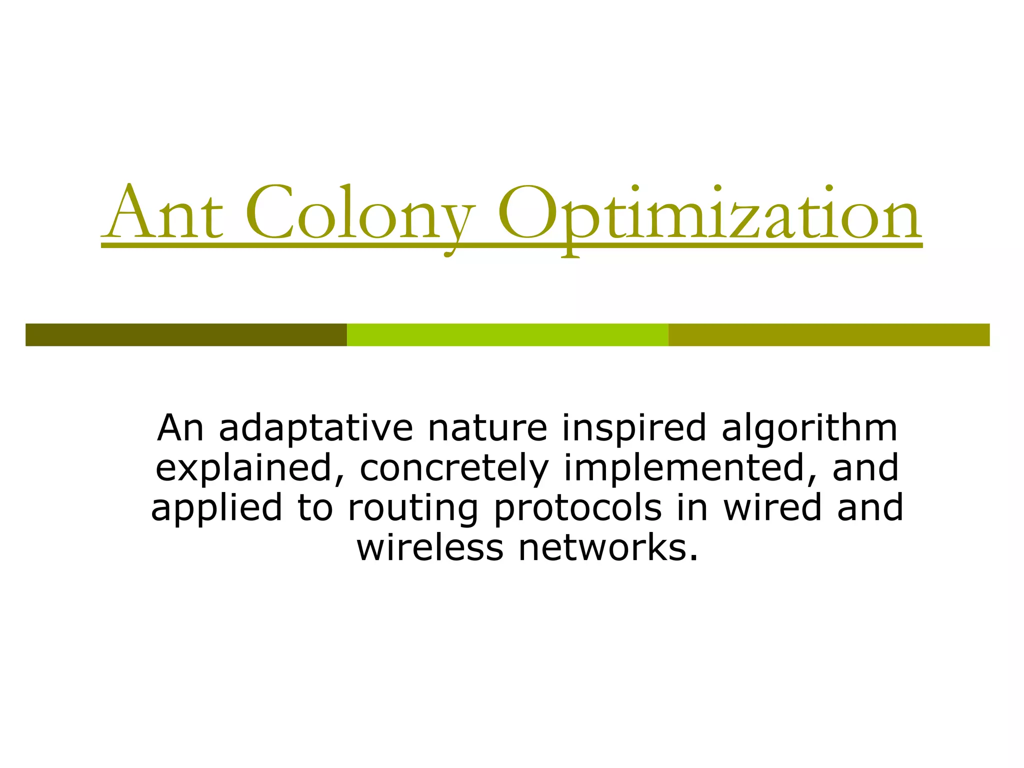 Ant colony optimization | PPT