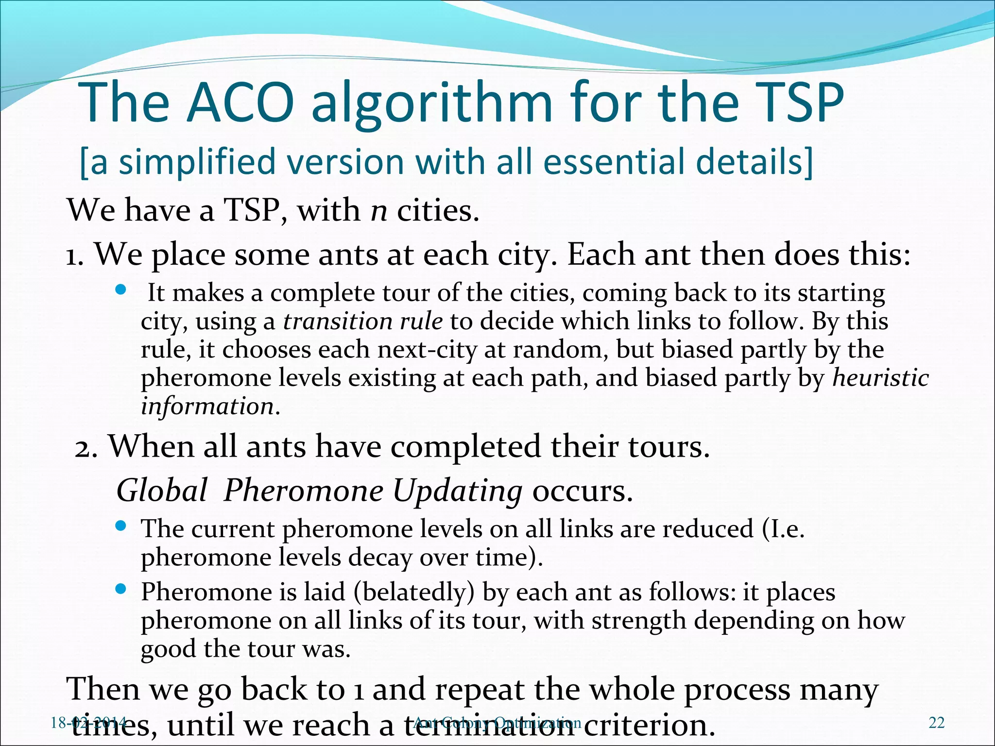 Ant Colony Optimization presentation | PPT