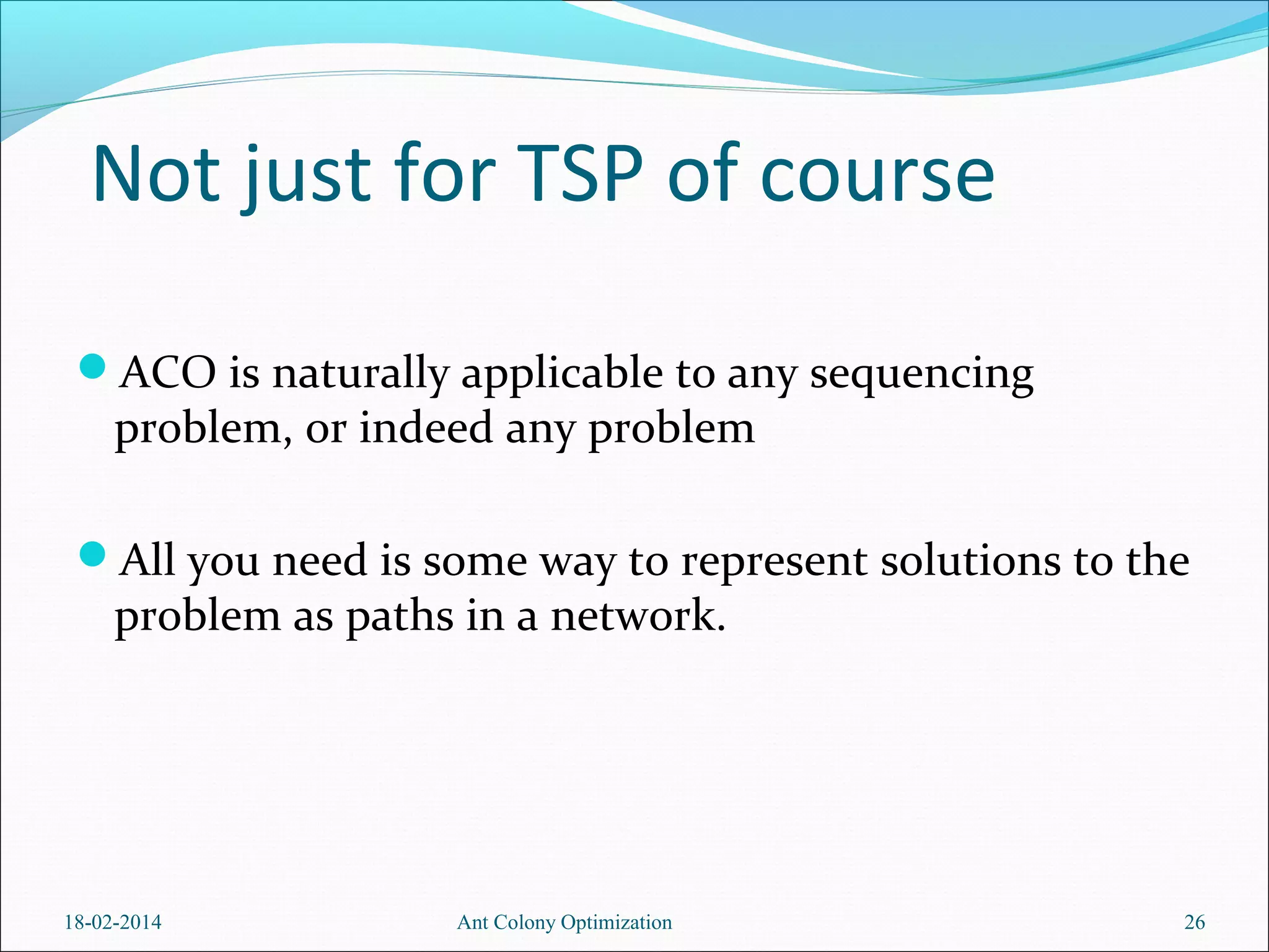 Ant Colony Optimization presentation | PPT