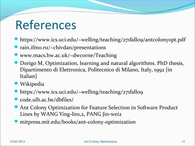 Ant Colony Optimization presentation | PPT | Artificial Intelligence ...