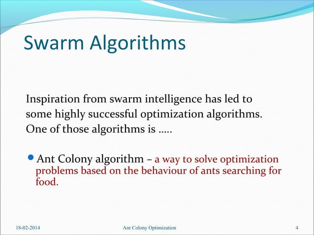 Ant Colony Optimization presentation | PPT | Artificial Intelligence | Technology & Computing