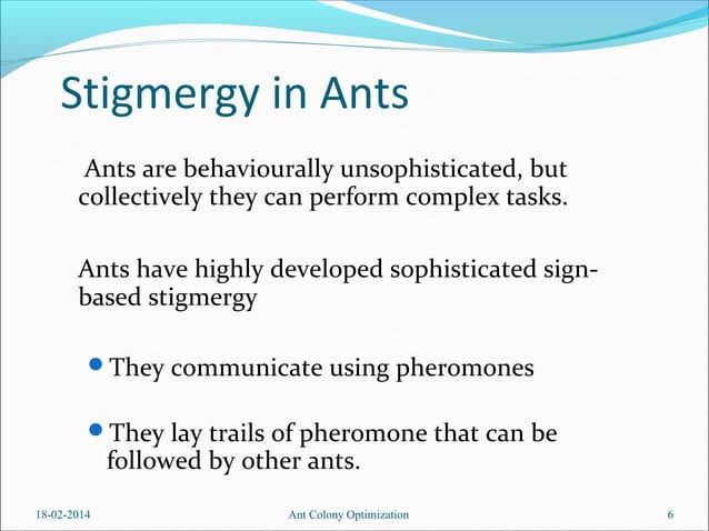 Ant Colony Optimization presentation | PPT | Artificial Intelligence | Technology & Computing