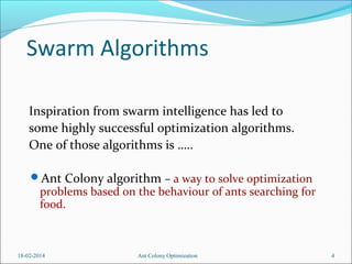Ant Colony Optimization presentation | PPT