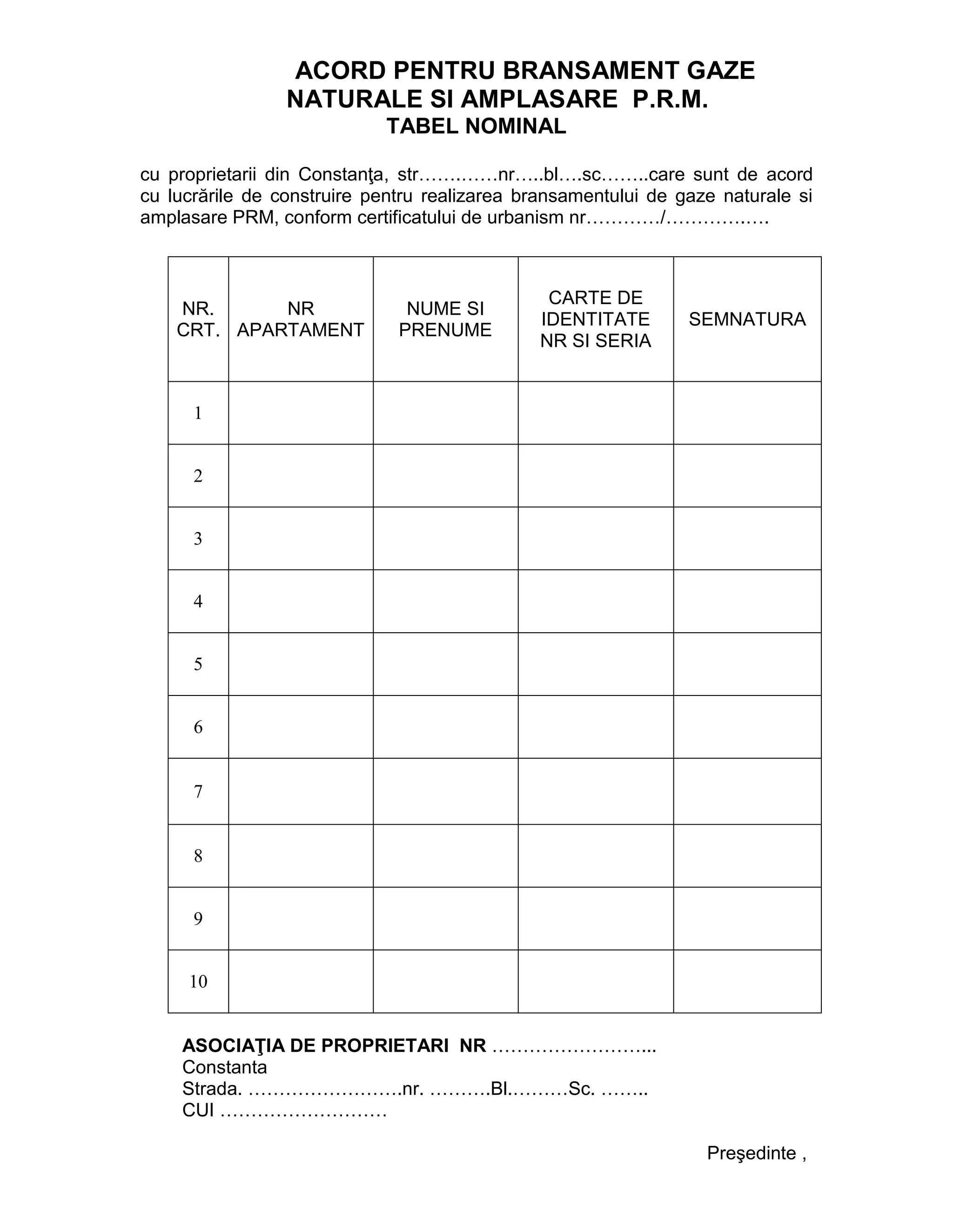 Acord bransament si instalatie de utilizare asociatii de proprietari | PDF