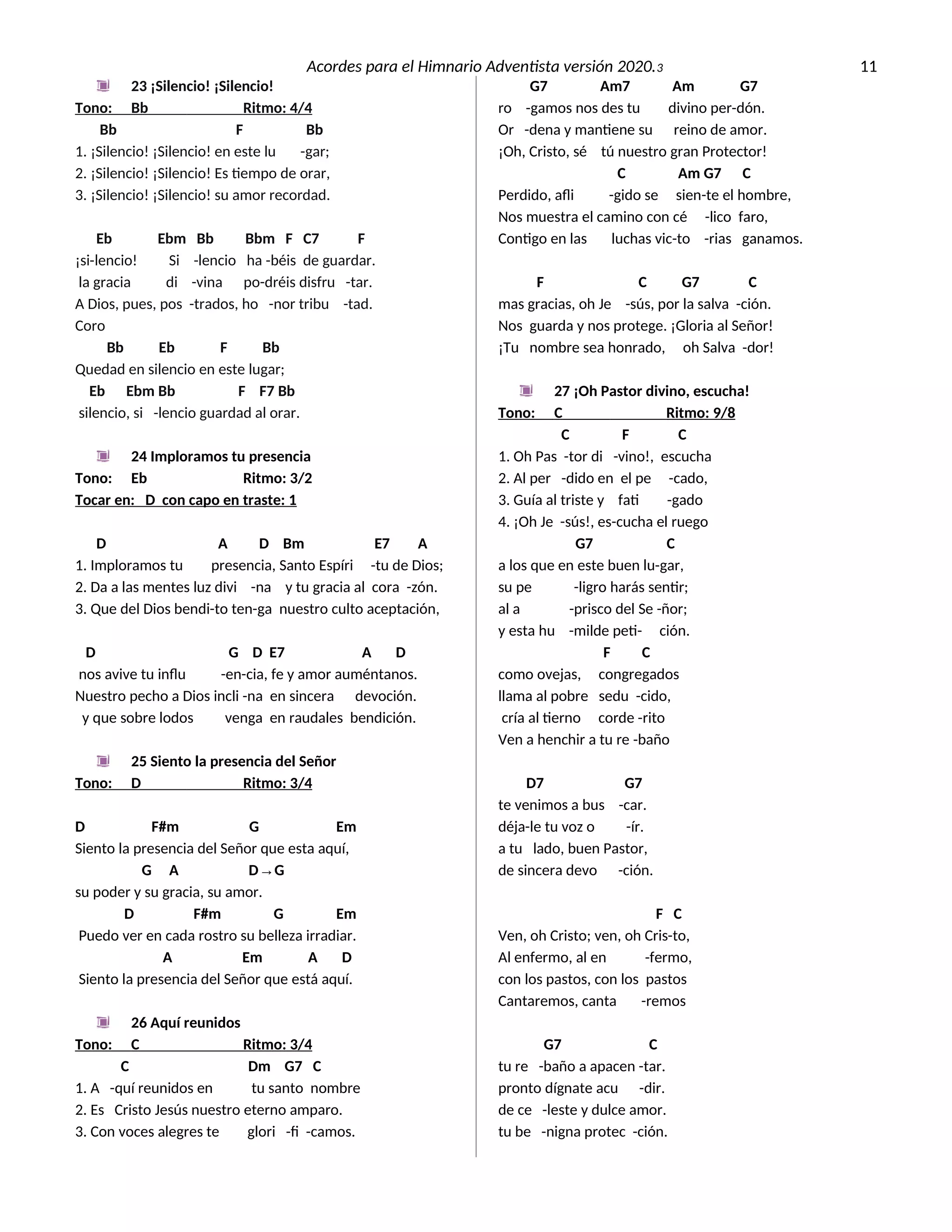 Acordes para el himnario adventista 2020 3 | PDF