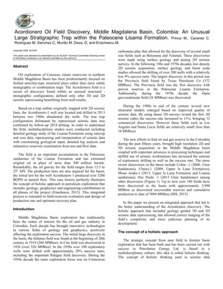 Acordionero Oil Field Discovery, Middle Magdalena Basin, Colombia: An ...