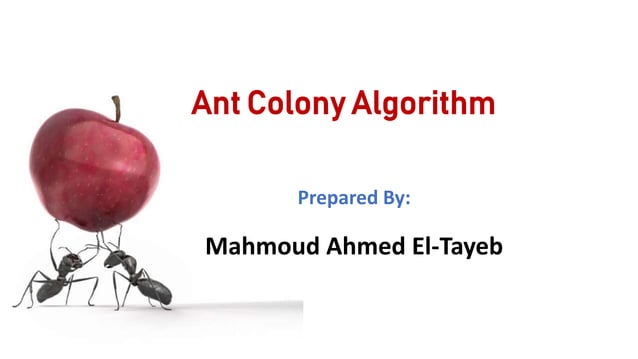 Ant Colony Optimization (ACO) | PPTX | Programming Languages | Computing