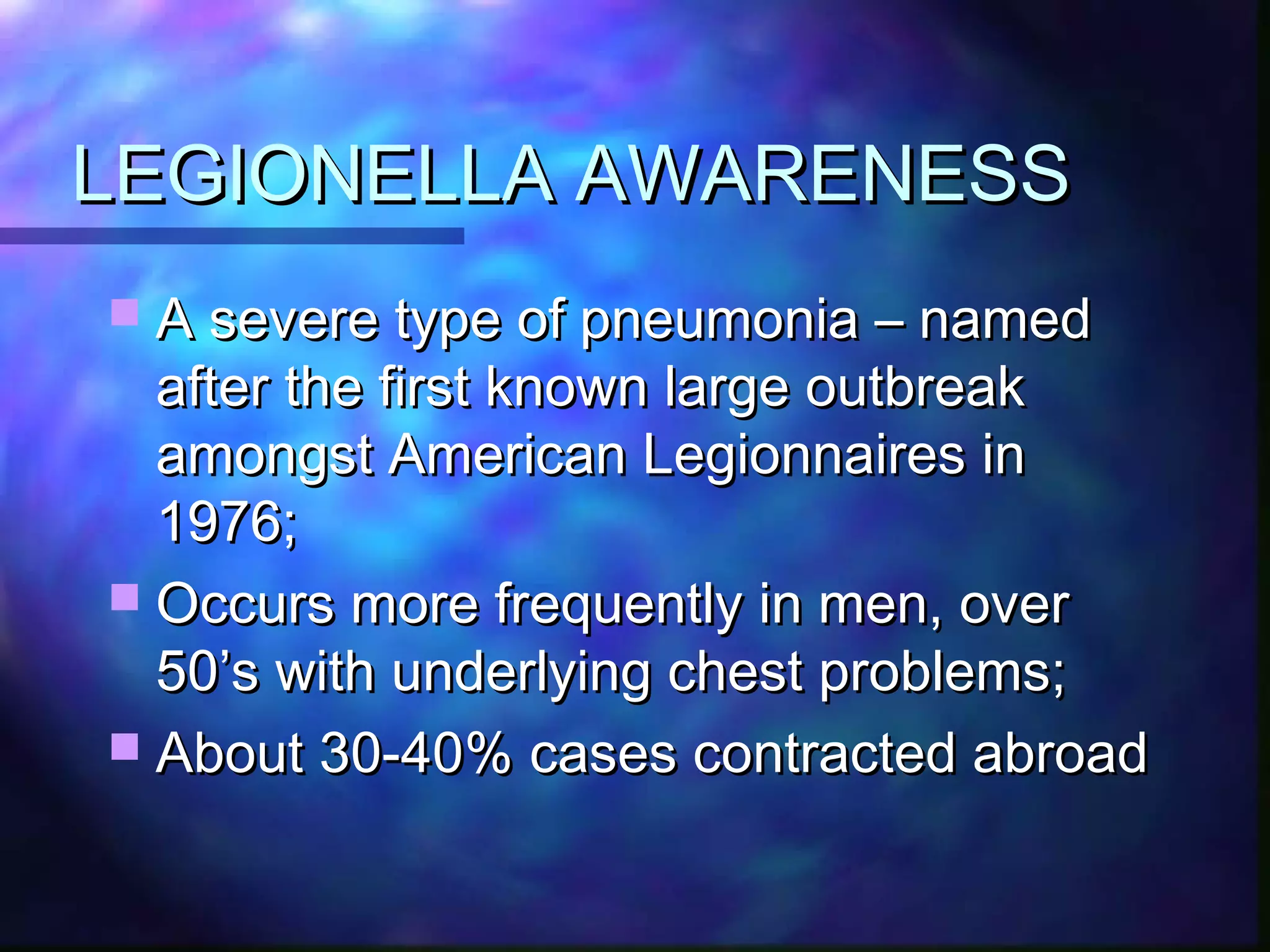 Legionella Guidelines - An update and the consequences of getting it ...