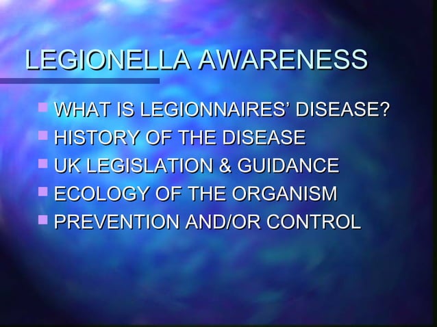Legionella Guidelines - An update and the consequences of getting it ...