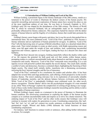 A CORPUS-BASED ANALYSIS OF COHESION IN WILLIAM GOLDING'S FICTIONAL ...