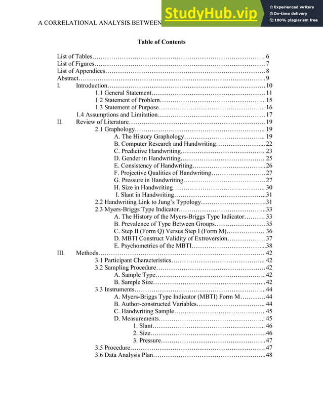 A Correlational Analysis Between Handwriting Characteristics And Personality Type By The Myers ...