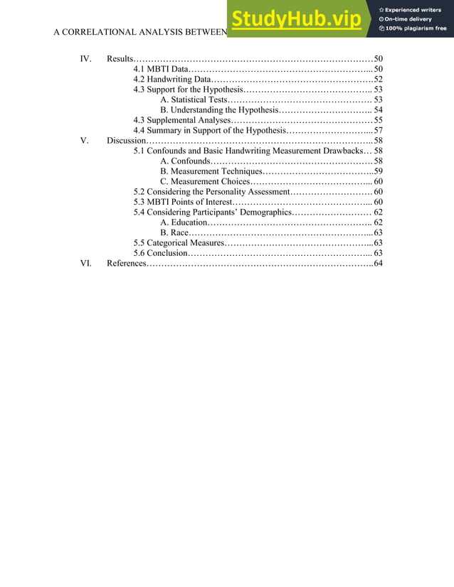 A Correlational Analysis Between Handwriting Characteristics And Personality Type By The Myers ...