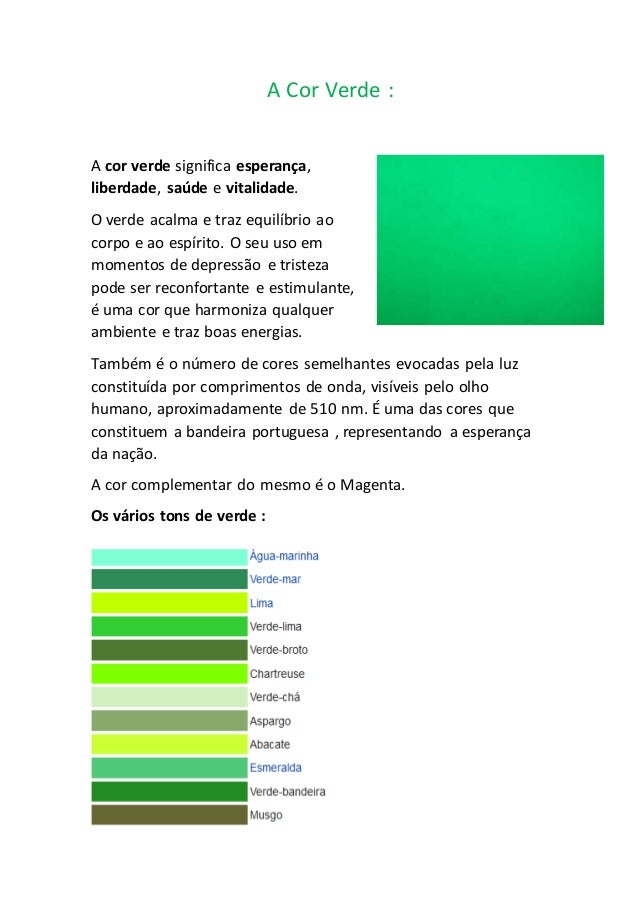 A cor verde